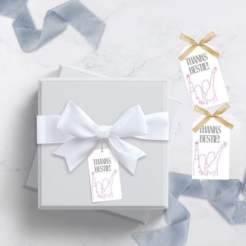 Instant Download Printable Party Favor Tags - "thanks Bestie!" - Etsy