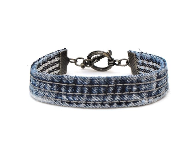 Upcycled Denim and Charms Bracelet - Etsy