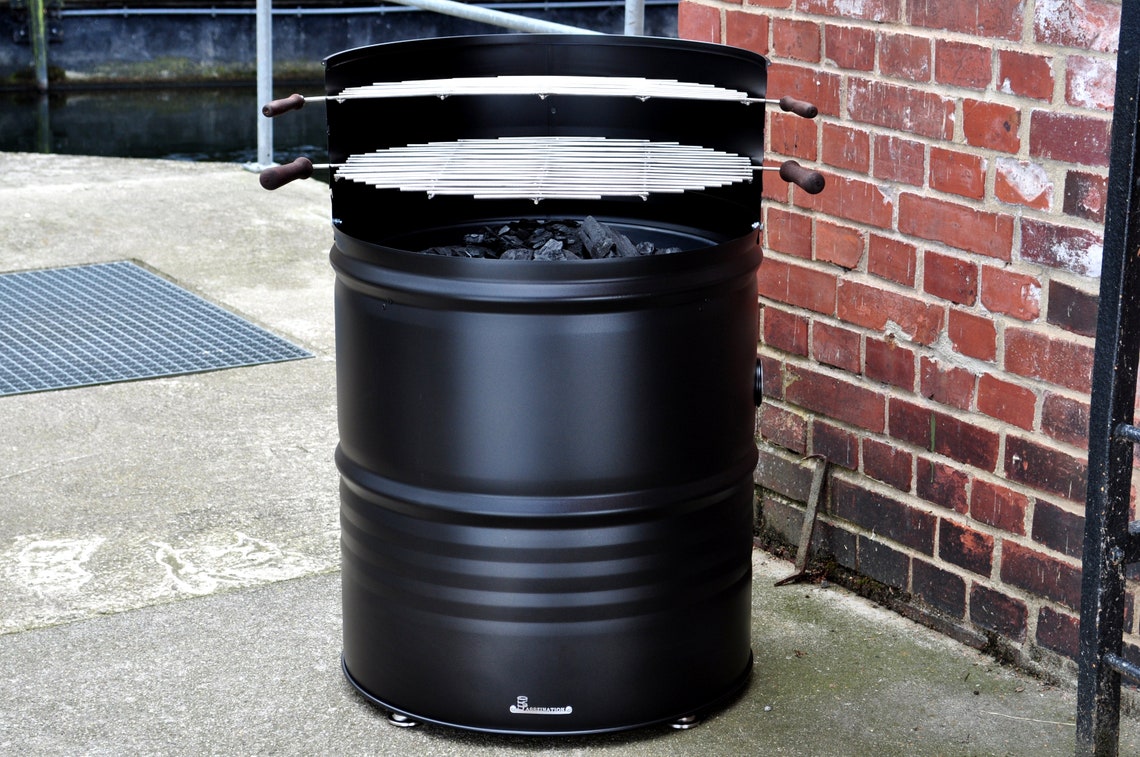 Grillfass aus 200 Liter Neu Fass mit 5mm Edelstahl Rost Fass | Etsy