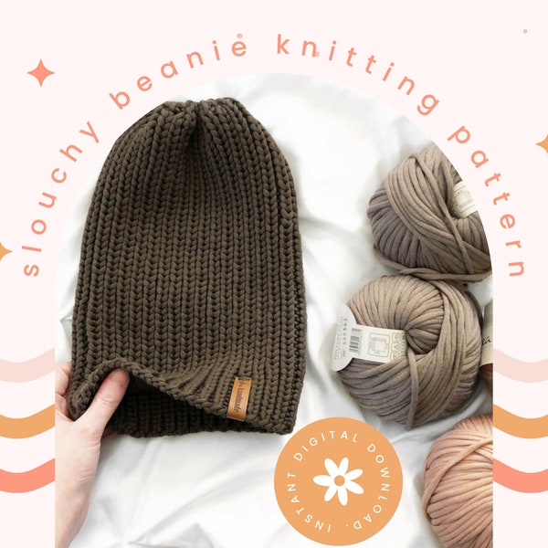 Slouchy Hat Knitting Pattern - Etsy