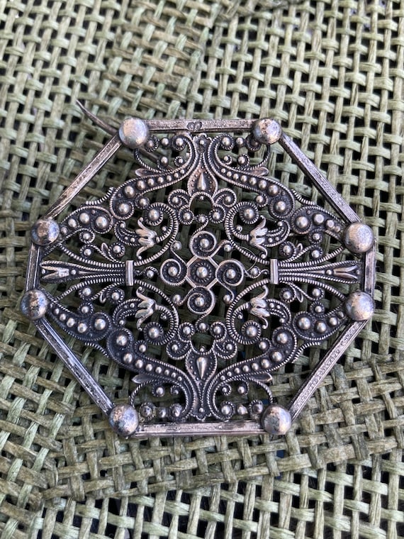 Antique 19th century sterling silver octagonal Victor… - Gem