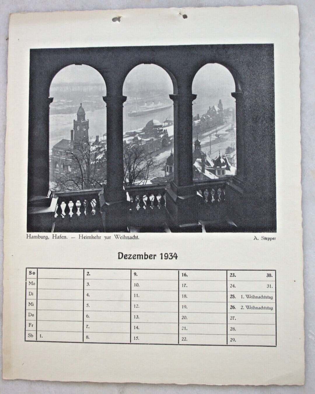 Original Calendar Sheet 1934 90th Birthday Gift Anniversary Old Antique ...