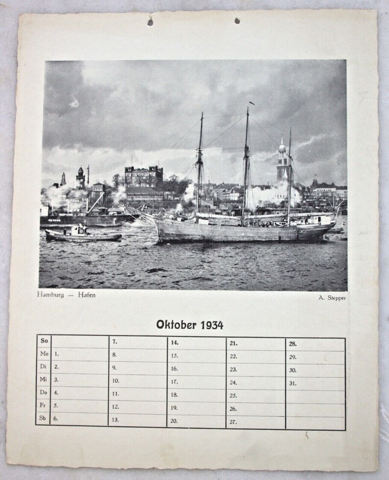 Original Calendar Sheet 1934 90th Birthday Gift Anniversary - Etsy