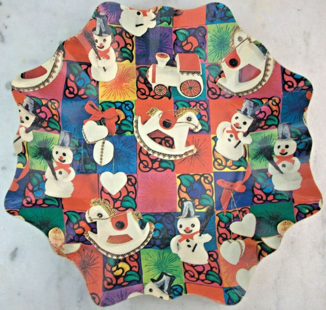 Christmas Plate Cardboard Colorful Plate Christmas Nikolaus - Etsy