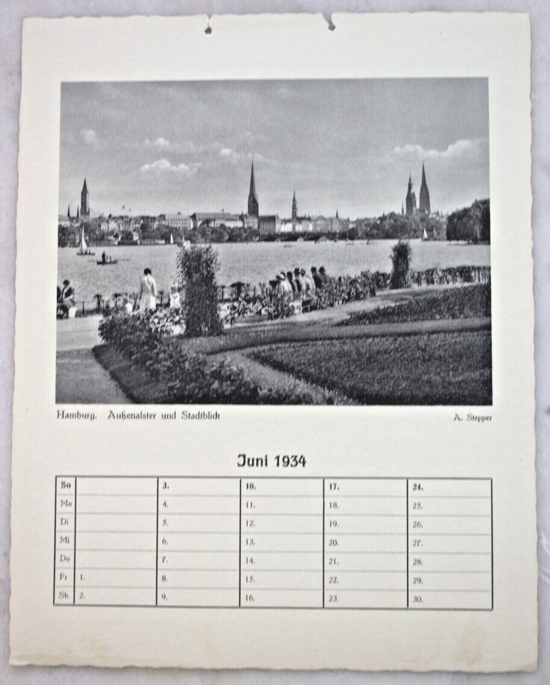 Original Calendar Sheet 1934 90th Birthday Gift Anniversary Old Antique ...