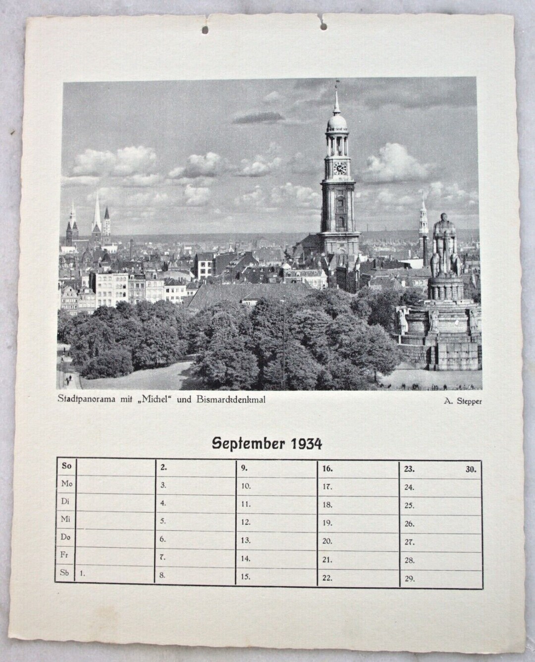 Original Calendar Sheet 1934 90th Birthday Gift Anniversary Old Antique ...