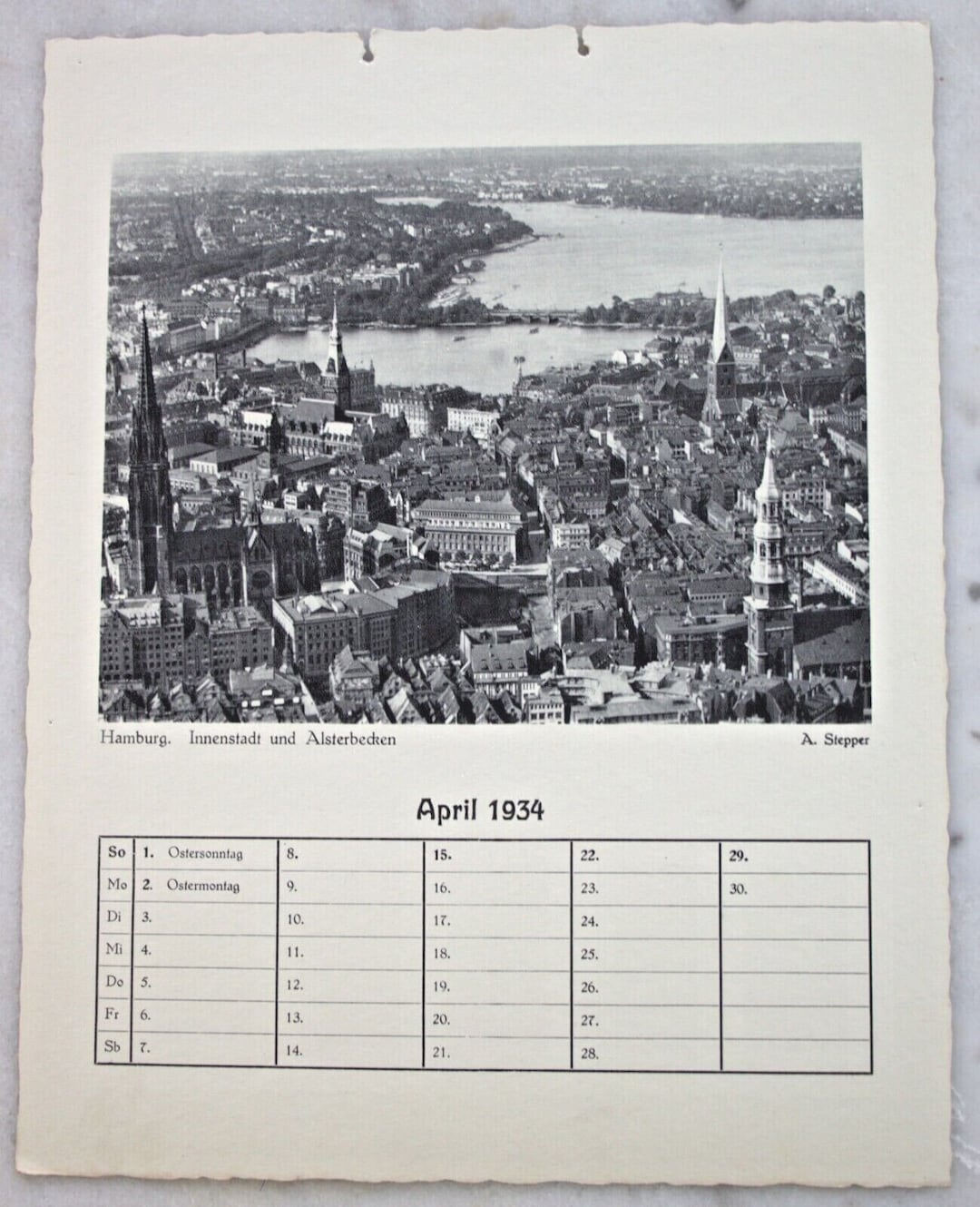 Original Calendar Sheet 1934 90th Birthday Gift Anniversary Old Antique ...
