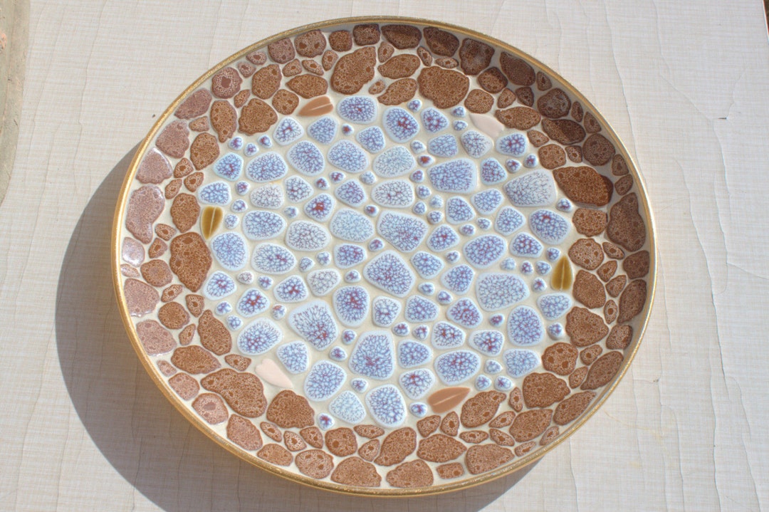 Plate With Pebble Decorative 70s / Plate With Pebble Décor 70 S - Etsy
