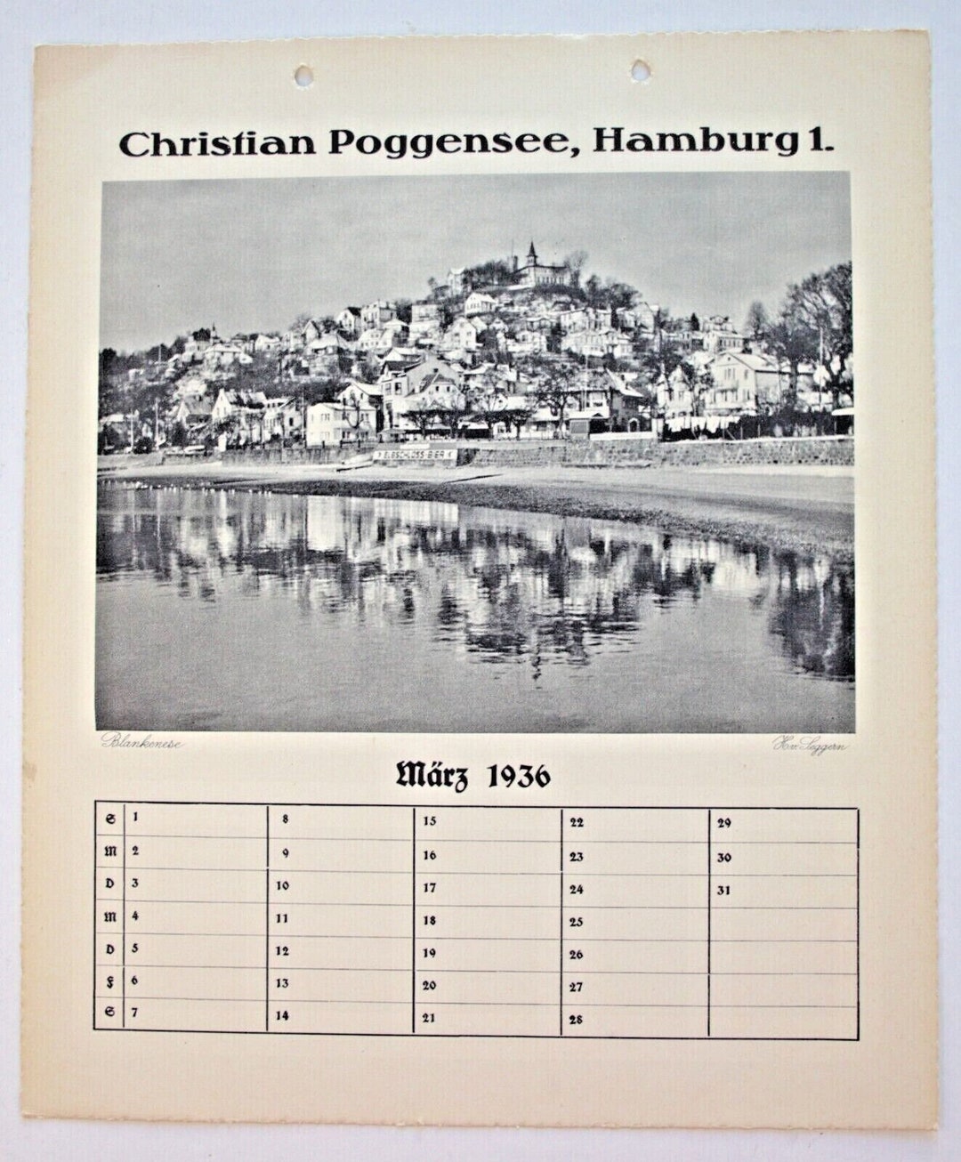 Original Calendar Sheet 1936 90th Birthday Gift Anniversary Old Antique ...