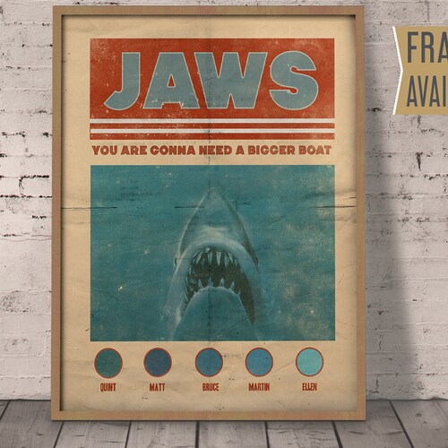 JAWS POSTER Classic Movie Prints Jaws Alternative Film | Etsy