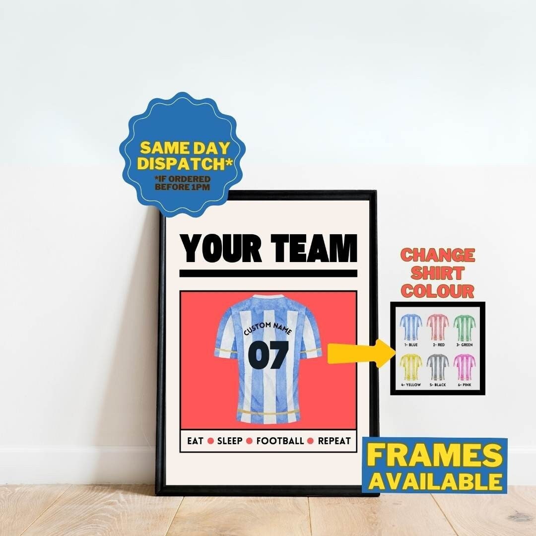 Custom Football Team Print: Personalized Sports Gift - Etsy