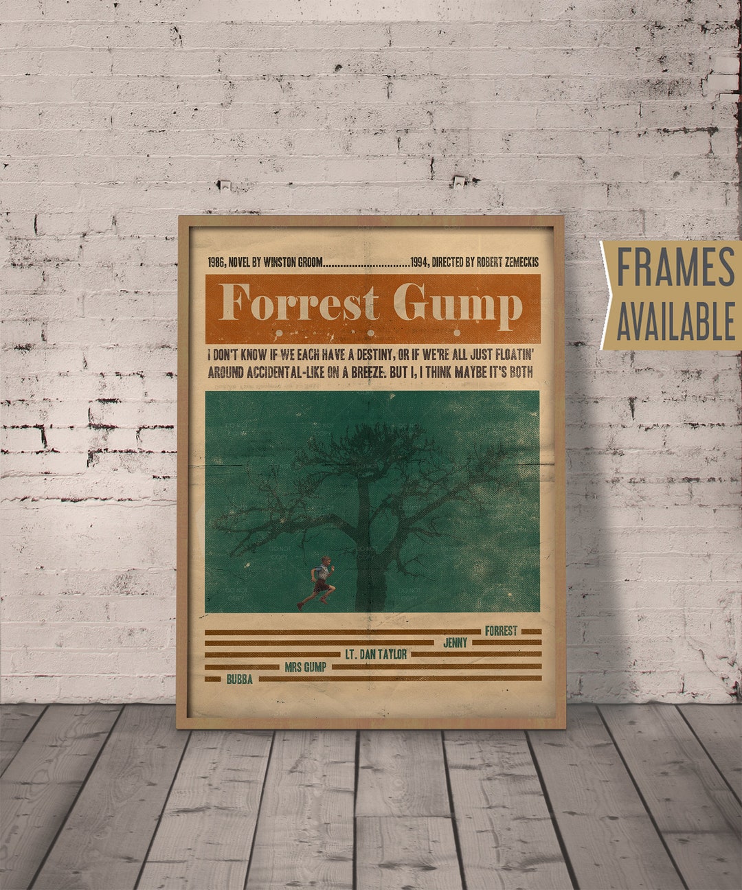FORREST GUMP Poster, Forrest Gump Print , Alternative Film Poster ...