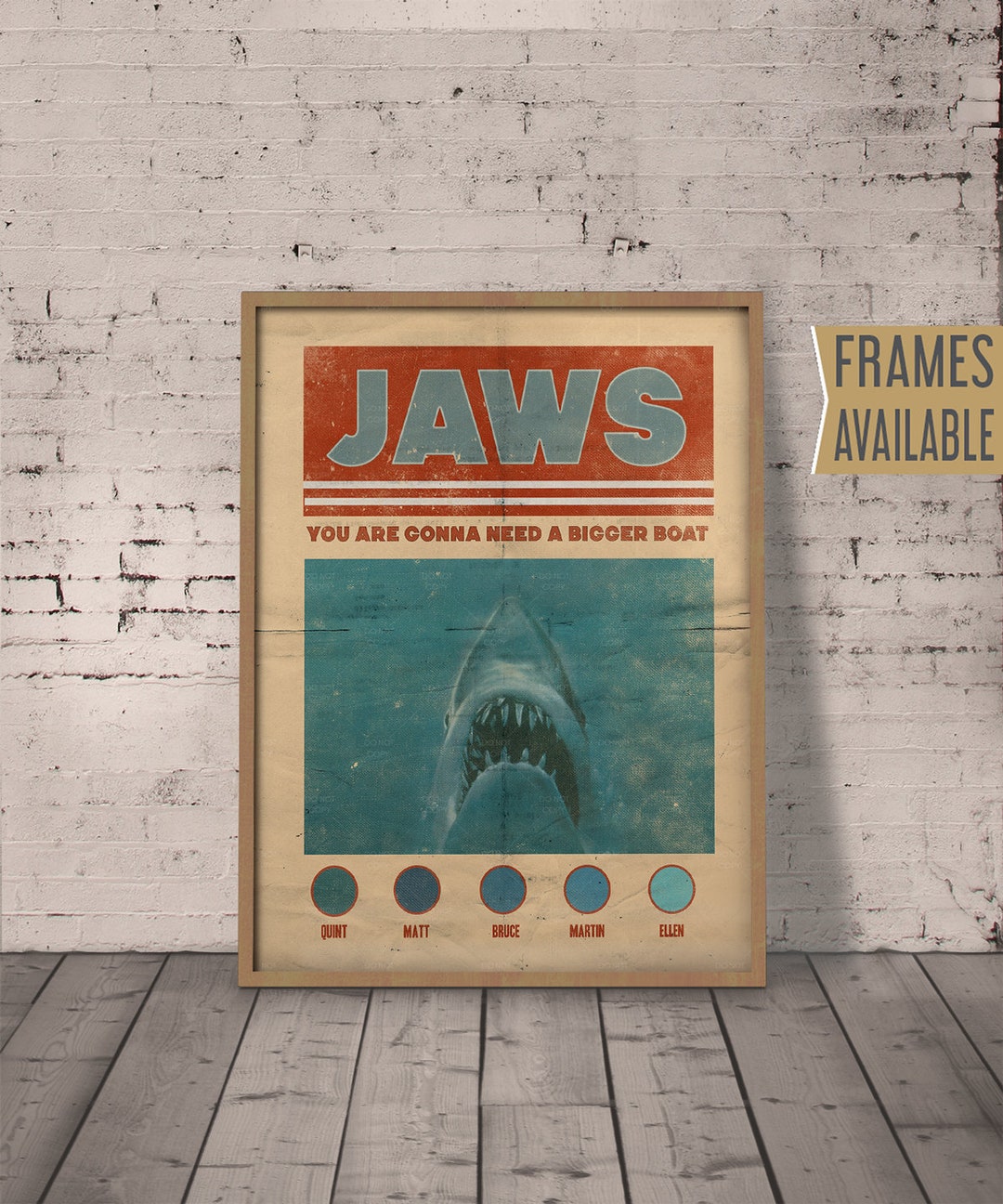 JAWS POSTER Classic Movie Prints | Jaws Alternative Film Poster | Retro ...