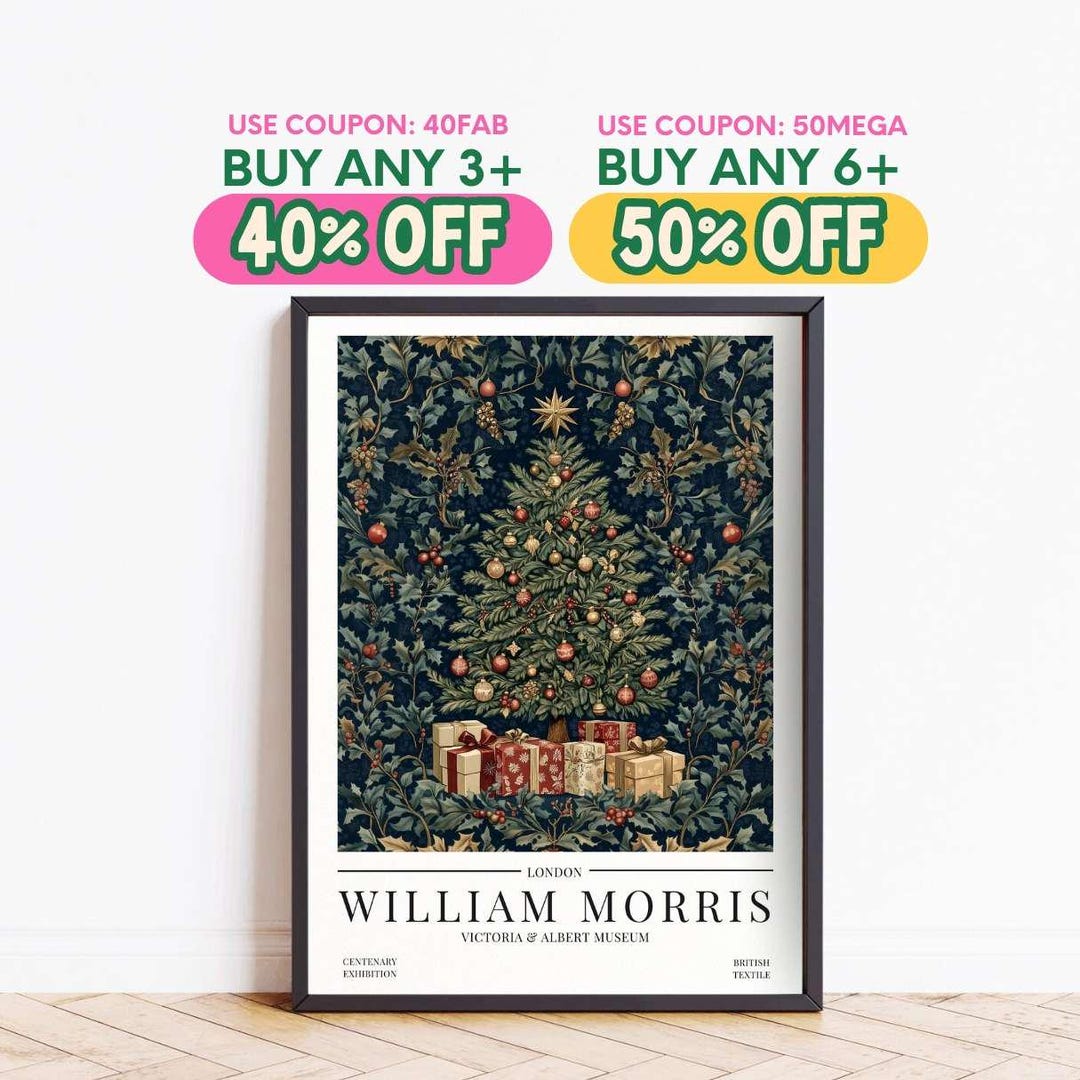 William Morris Christmas Tree Print: Art Nouveau Holiday Decor ...