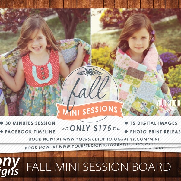 4 Fall Mini Session Templates Photography Marketing Board Photoshop ...