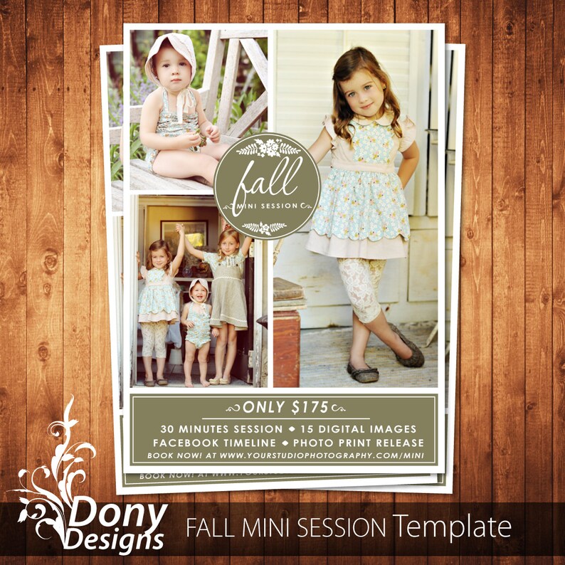 Fall Mini Session Photoshop Template, Outdoor Mini Session Photography ...