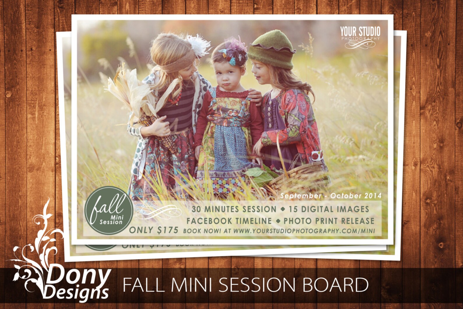 Fall Mini Session Photoshop Template, Outdoor Mini Session Photography ...