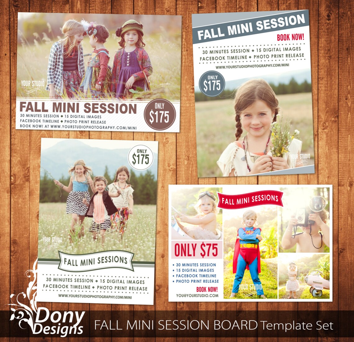 4 Fall Mini Session Template Photography Marketing board | Etsy