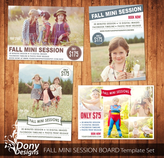 4 Fall Mini Session Template Photography Marketing board | Etsy