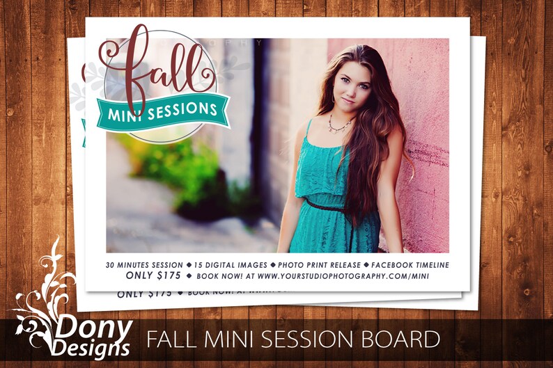 Fall Mini Session Photoshop Template, Outdoor Mini Session Photography ...