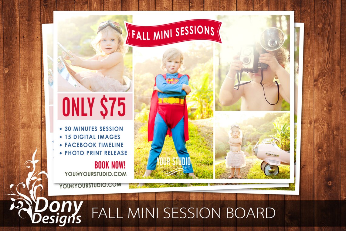 Fall Mini Session Photoshop Template, Outdoor Mini Session Photography ...
