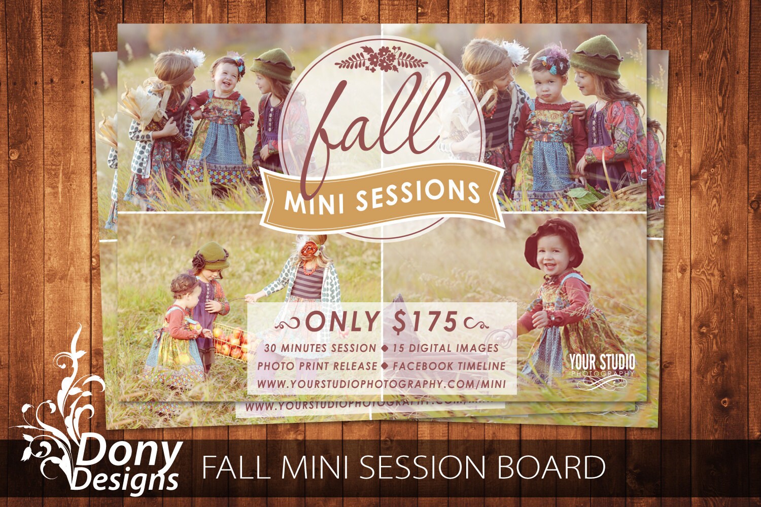 Fall Mini Session Photoshop Template, Outdoor Mini Session Photography ...