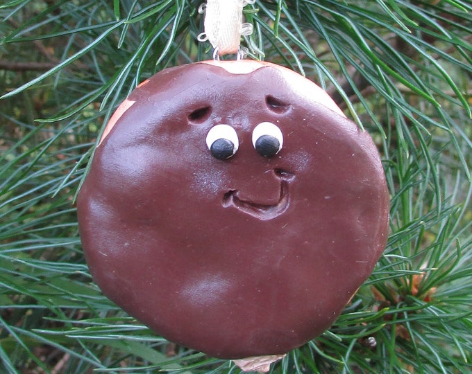 Donut Christmas Ornament, Boston Cream Donut Ornament, Christmas ...
