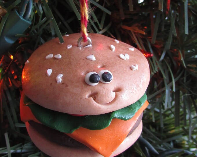 Cheeseburger Christmas Ornament, Cheesburger Ornament, Burger Ornament ...