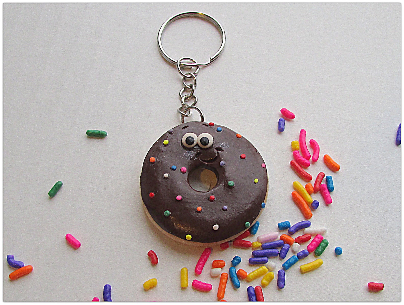 Donut Keychain Donut Key Ring Donut Bookbag Charm Donut - Etsy