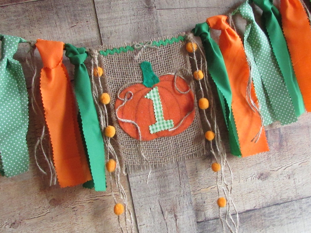 Pumpkin First Birthday Banner Pumpkin High Chair Banner Little - Etsy