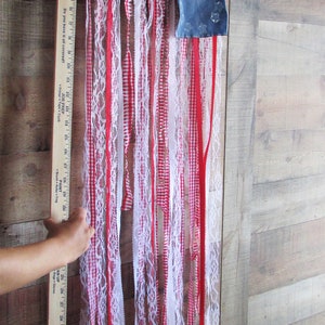 Red White and Blue Rag Flag Ribbon Flag Primitive American - Etsy