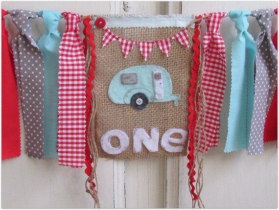 Vintage Camper High Chair Banner Camping Birthday Camping Decor Camper ...