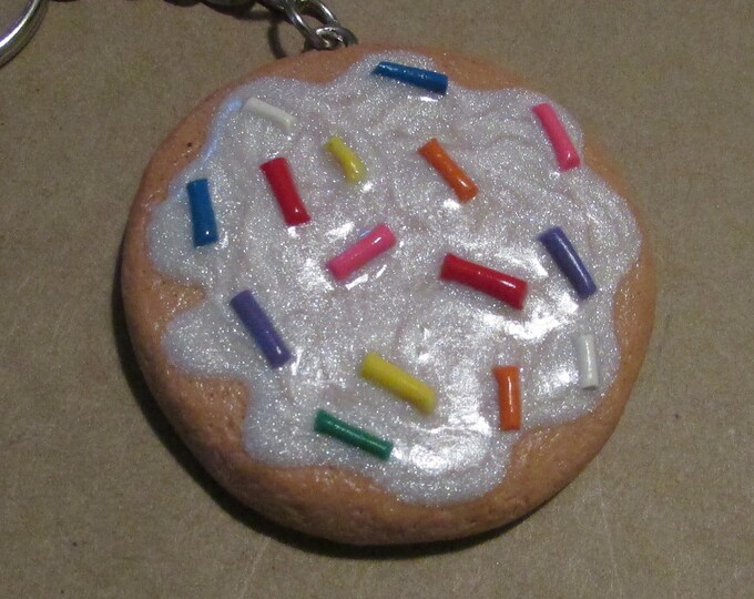 Sugar Cookie Keychain Sprinkle Cookie Key Chain Frosted Cookie Key Ring ...