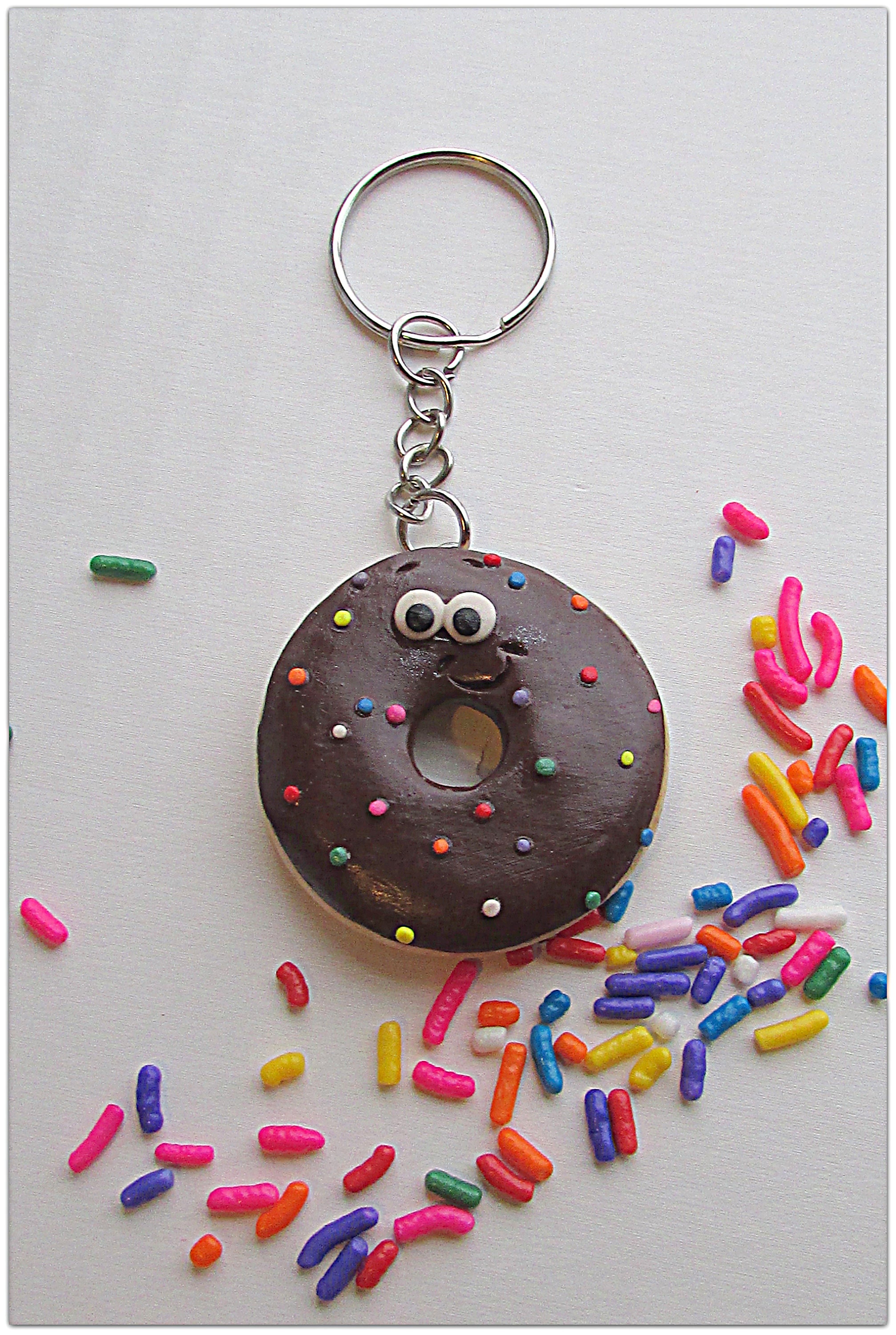 Donut Keychain Donut Key Ring Donut Bookbag Charm Donut - Etsy