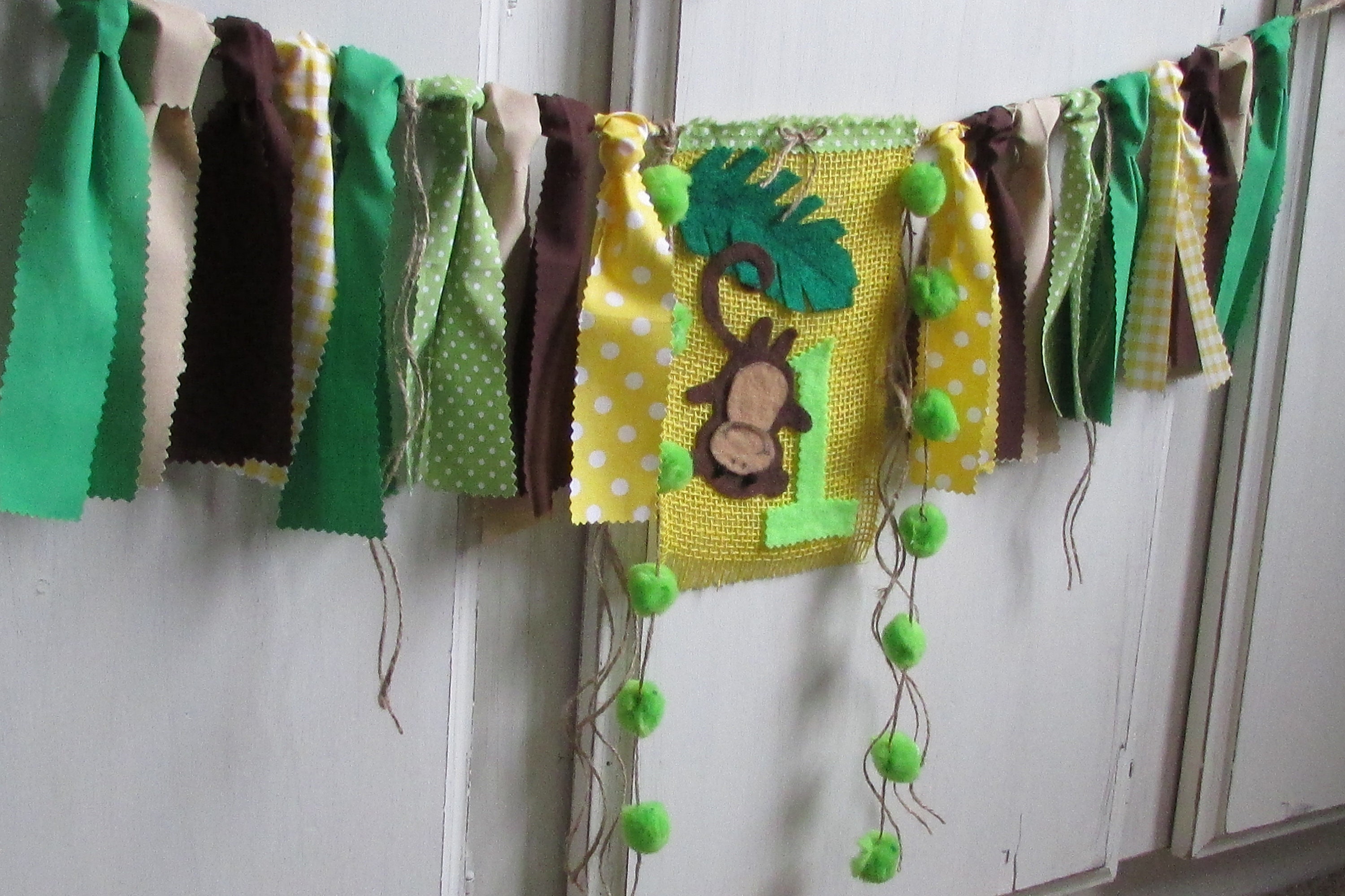 MONKEY High Chair Banner Monkey Birthday Party First Birthday | Etsy