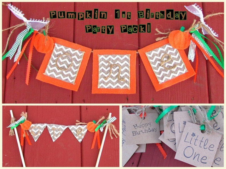 Pumpkin 1st Birthday Party Pack Pumpkin One Banner Pumpkin - Etsy