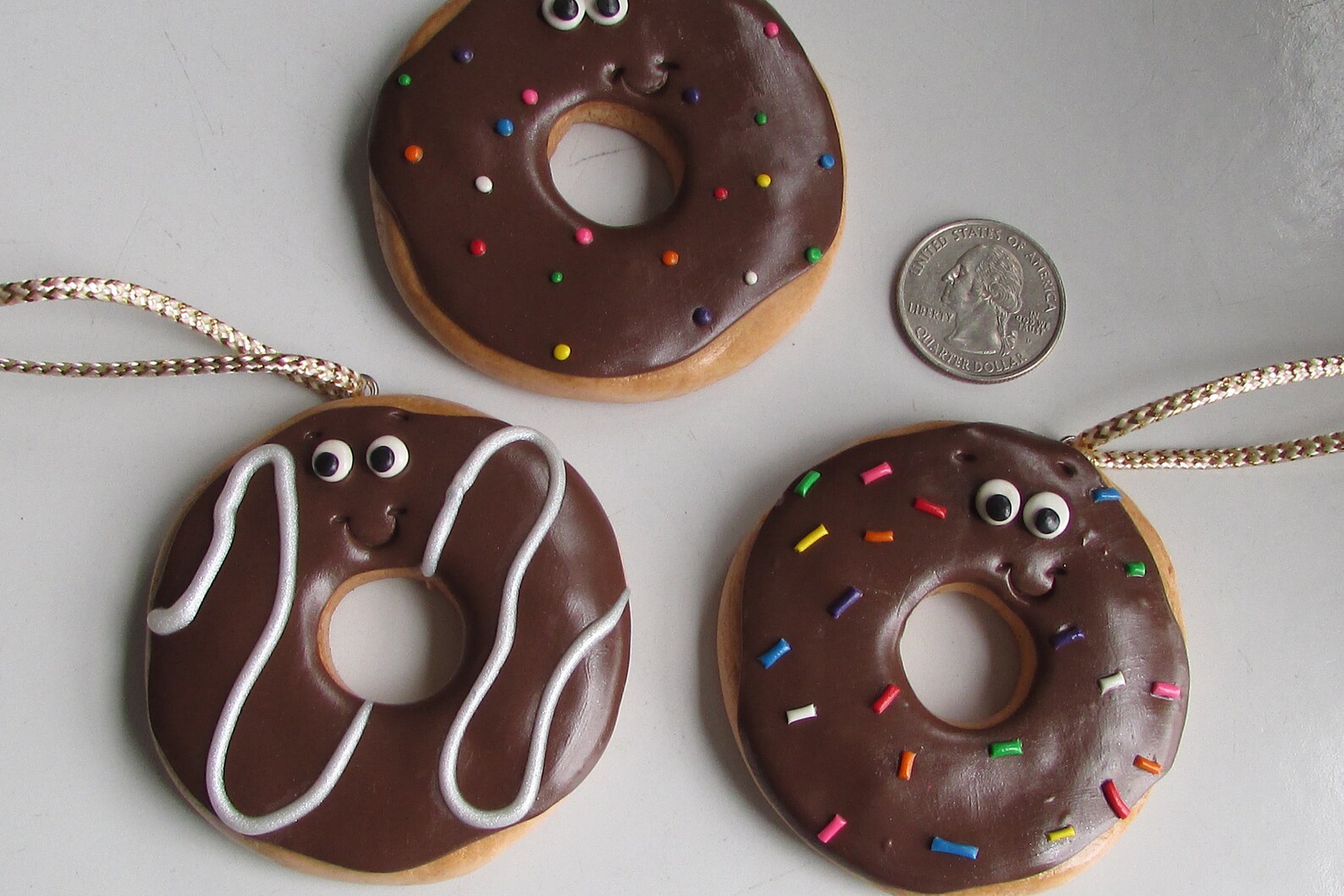 Donut Christmas Ornament Chocolate Donut Ornament Christmas - Etsy