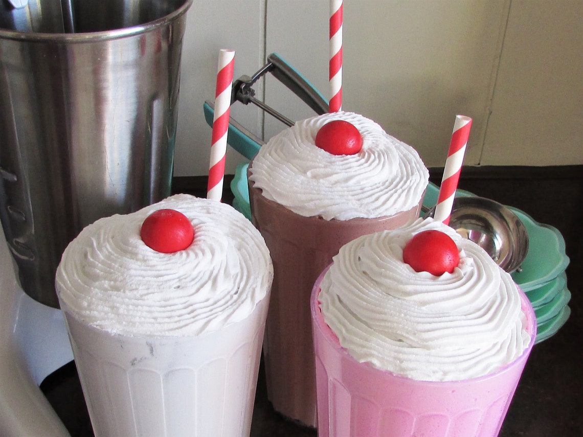 Fake Milkshake for Display Faux Food Drink Prop 50's Diner - Etsy