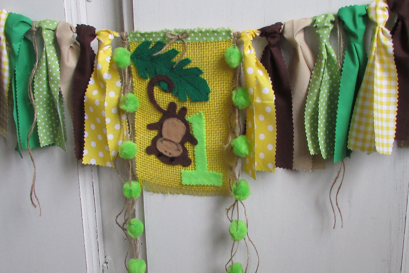 MONKEY High Chair Banner Monkey Birthday Party First Birthday | Etsy