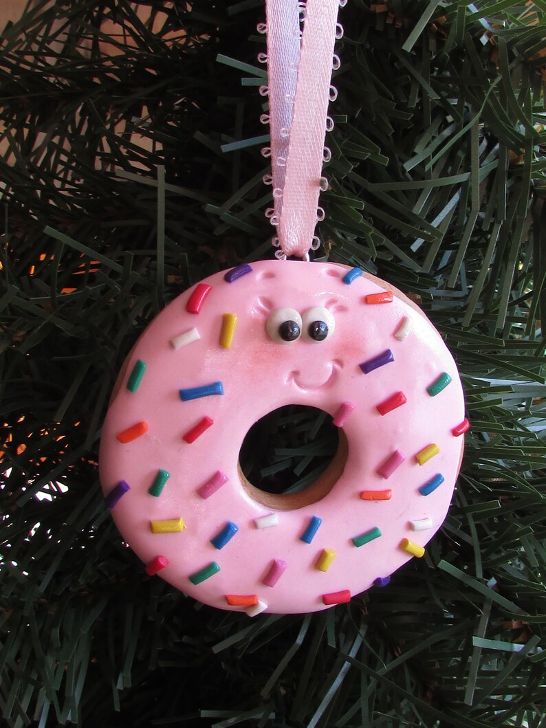 Donut Christmas Ornament Pink Donut Ornament Christmas | Etsy