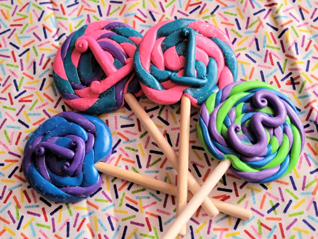 Lollipop Birthday Cake Toppers Candy First Birthday Party Supplies ...
