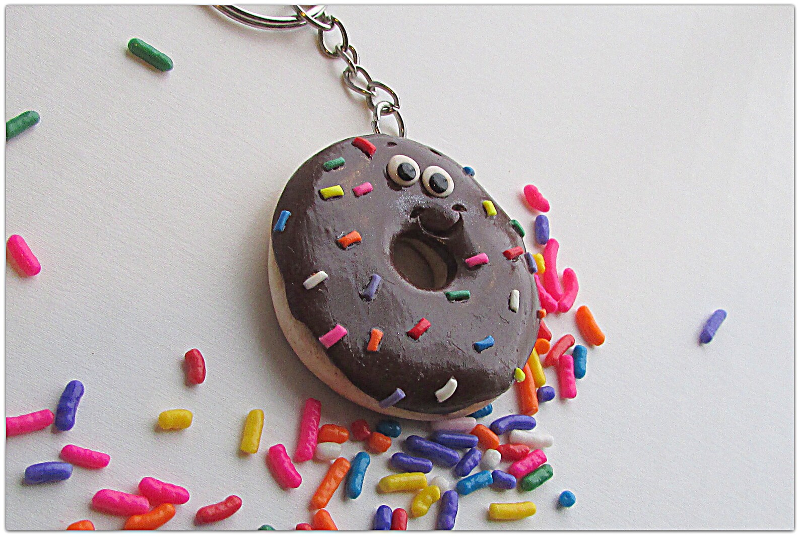 Donut Keychain Donut Key Ring Donut Bookbag Charm Donut - Etsy