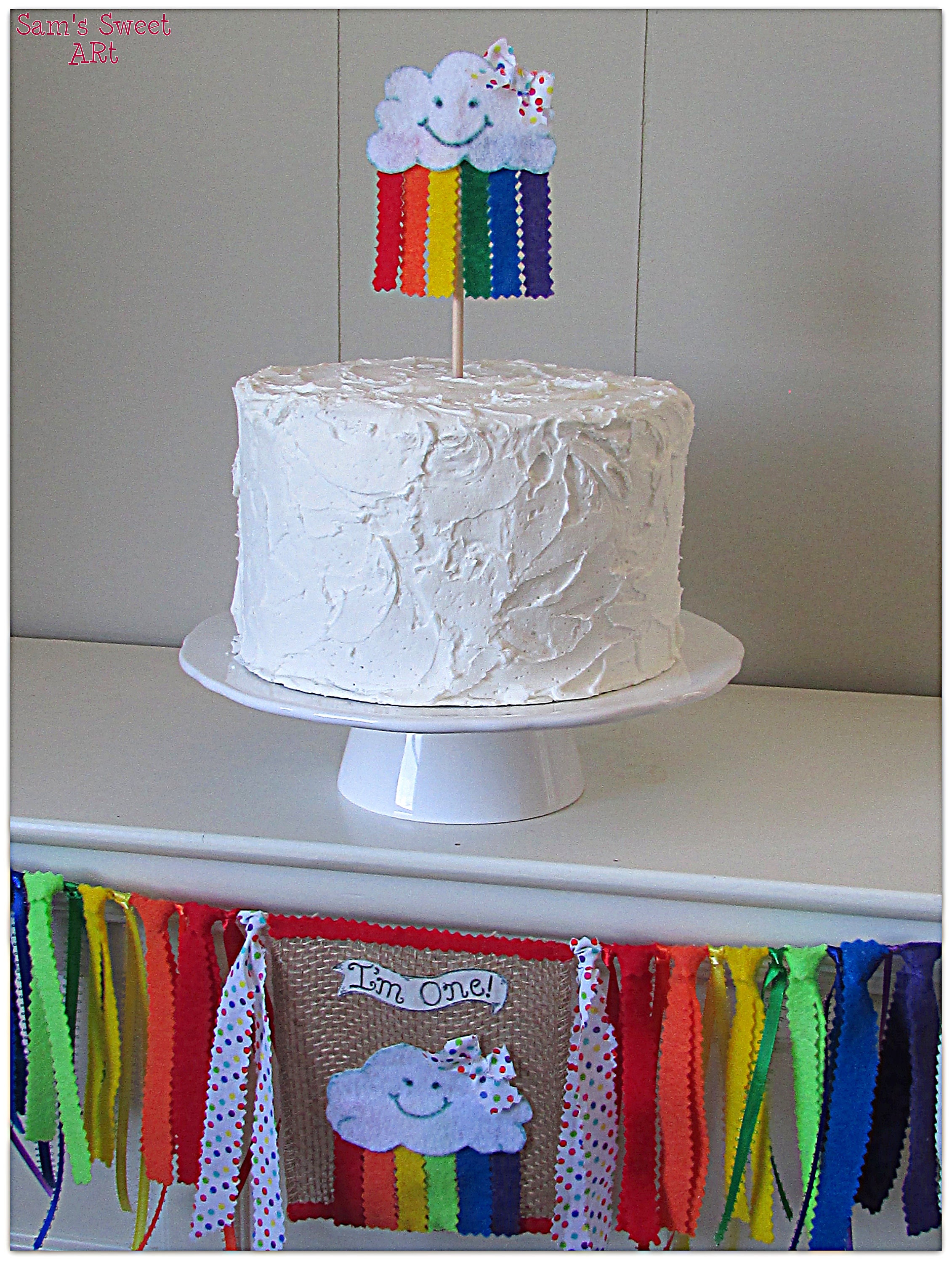 Rainbow Cake Topper Cloud Cake Topper Rainbow Party | Etsy