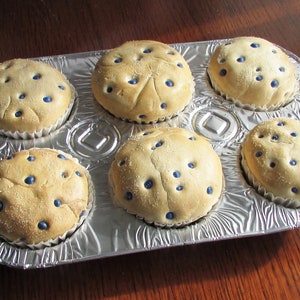 Fake Blueberry Muffins Faux Muffins Fake Baked Goods Tiered Tray Decor ...
