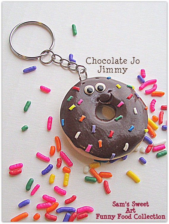 Donut Keychain Donut Key Ring Donut Bookbag Charm Donut - Etsy