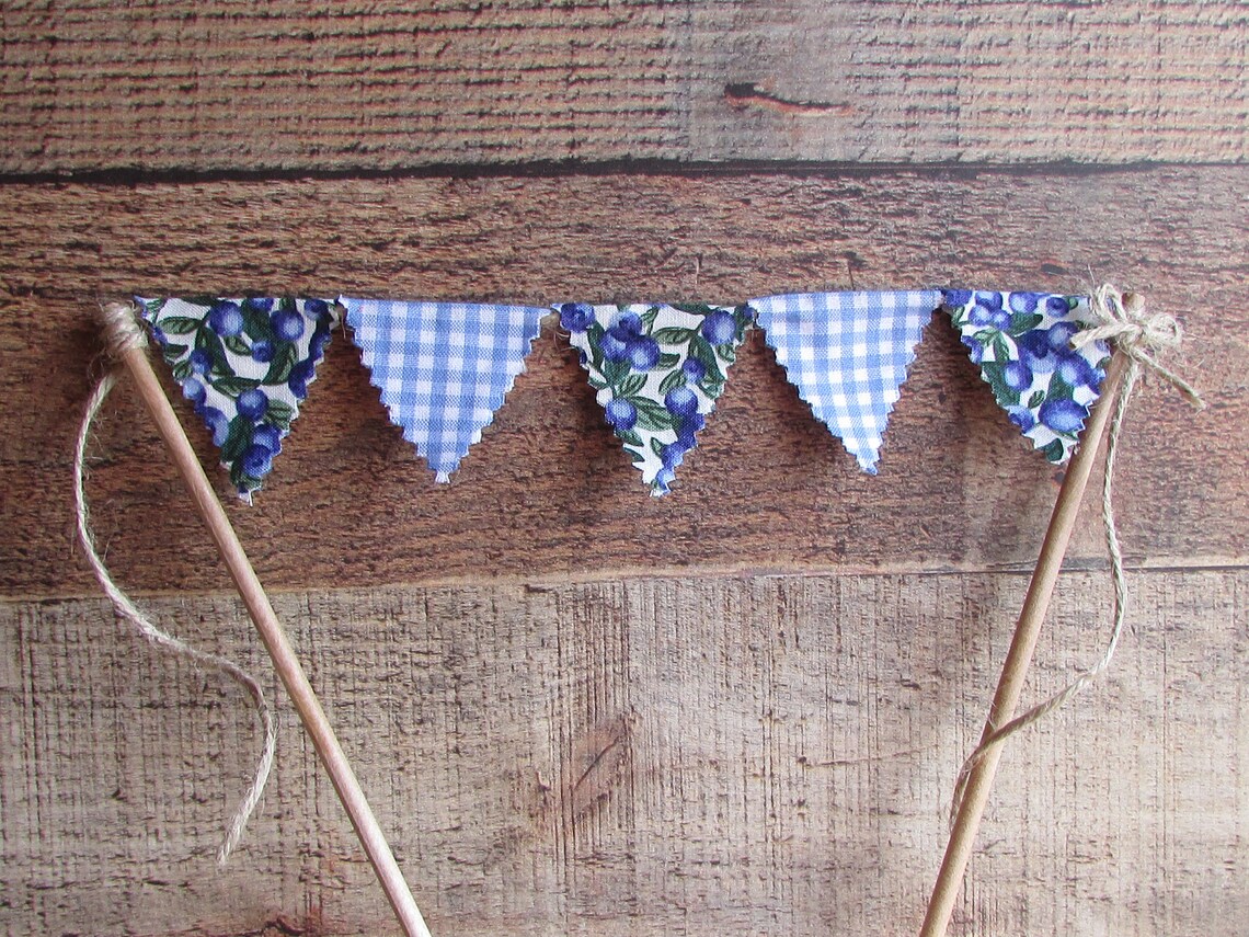 Blueberry Cake Banner Topper Cake Banner Bunting Blueberry - Etsy