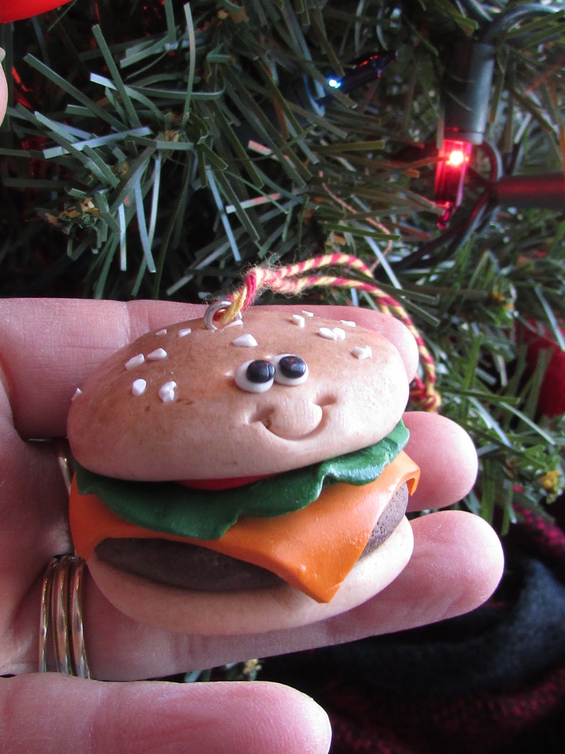 Cheeseburger Christmas Ornament, Cheesburger Ornament, Burger Ornament ...