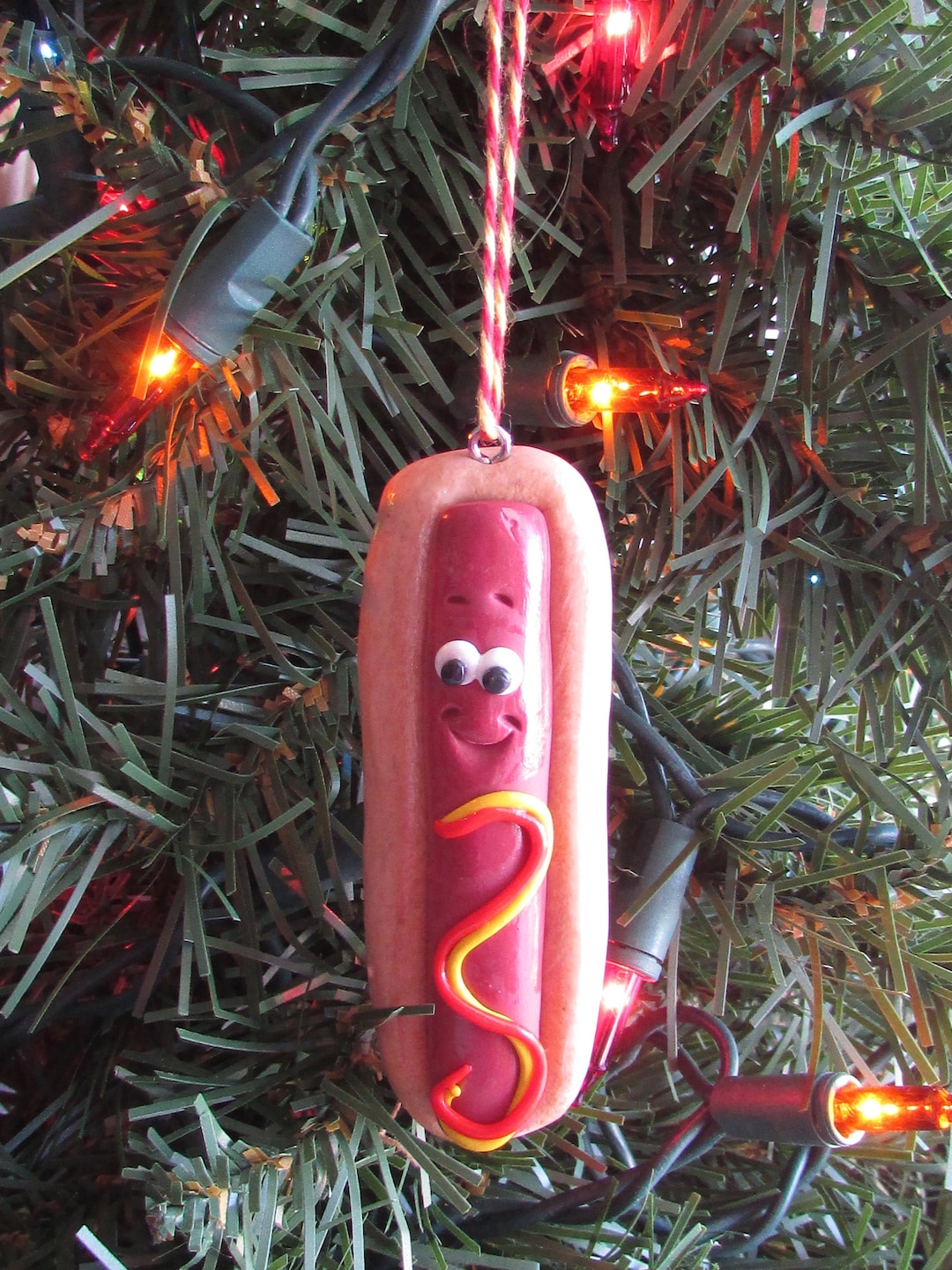 Hot Dog Christmas Ornament, Hot Dog Ornament, Hot Dog Charm, Funny Food ...