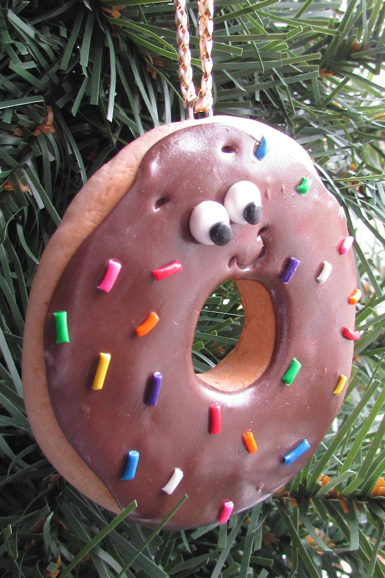 Donut Christmas Ornament Chocolate Donut Ornament Christmas | Etsy