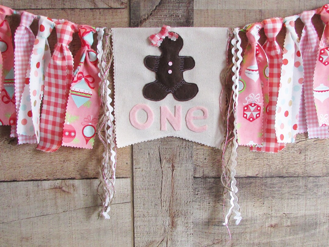 Gingerbread Girl High Chair Banner Highchair Fabric Garland Decor Photo ...